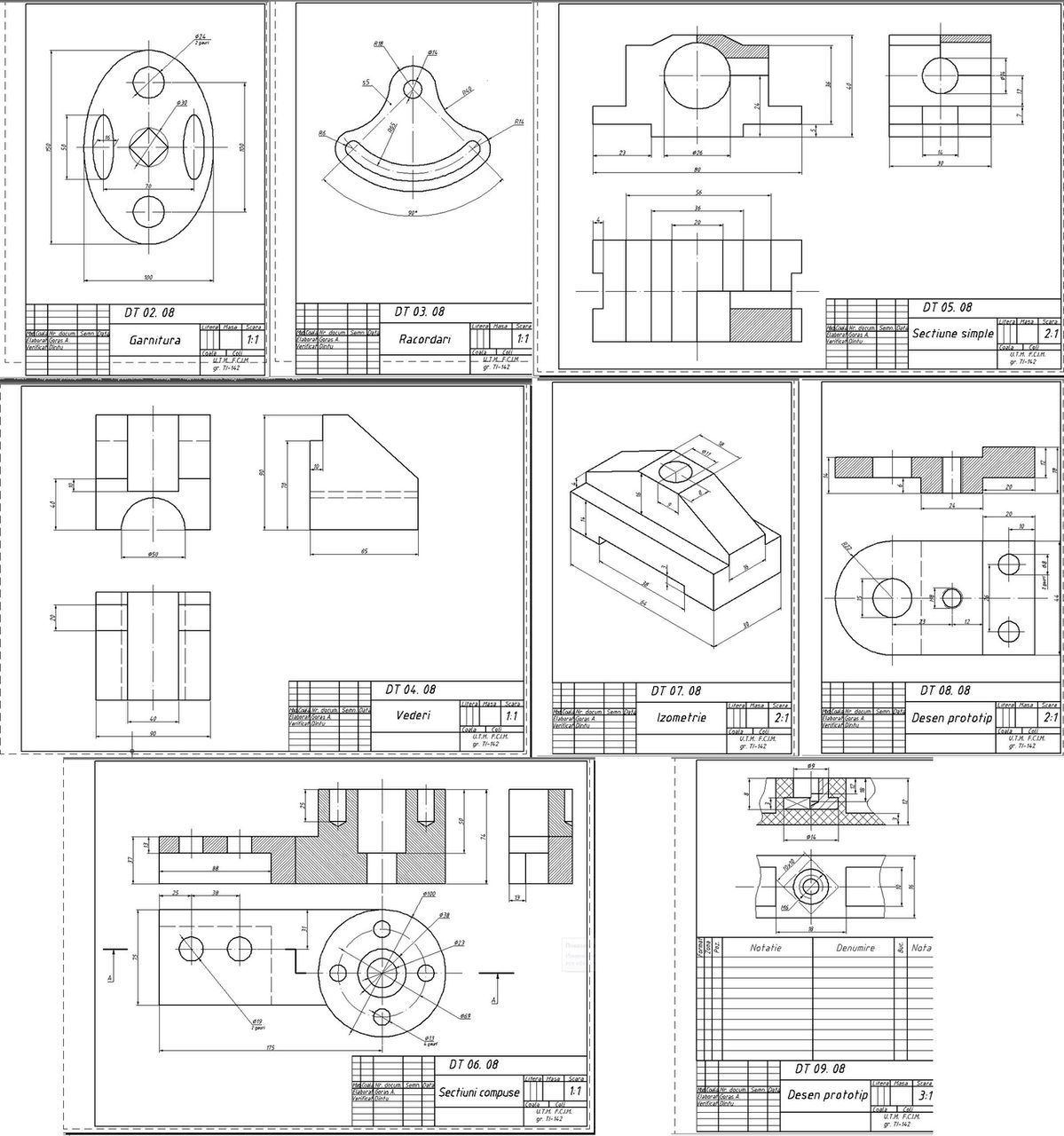 Desene tehnice in autocad / чертежи в автокаде / UTM