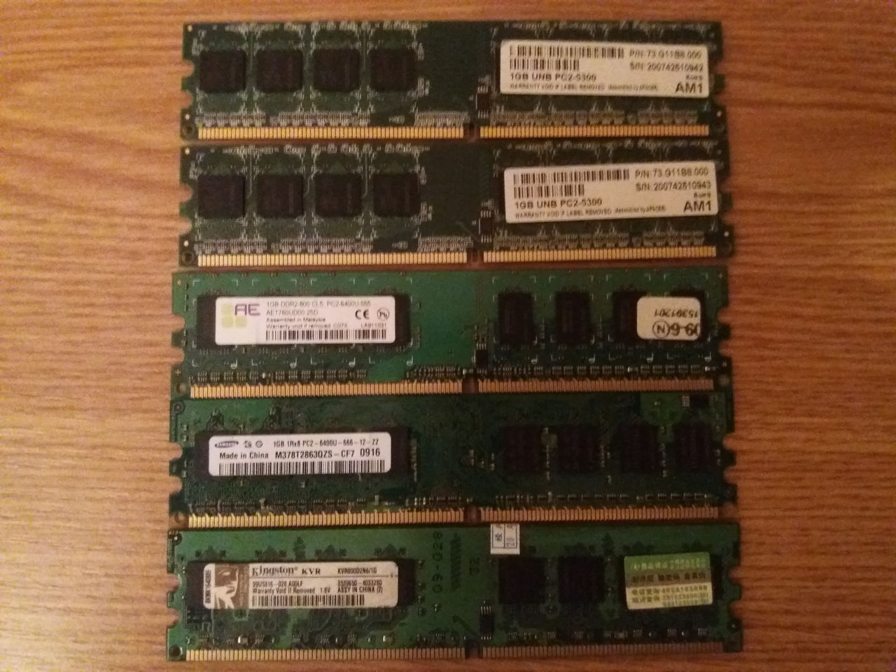 Оперативная память для ПК Ram Ddr2 по 1 Gb 667 800 1066 Mhz по