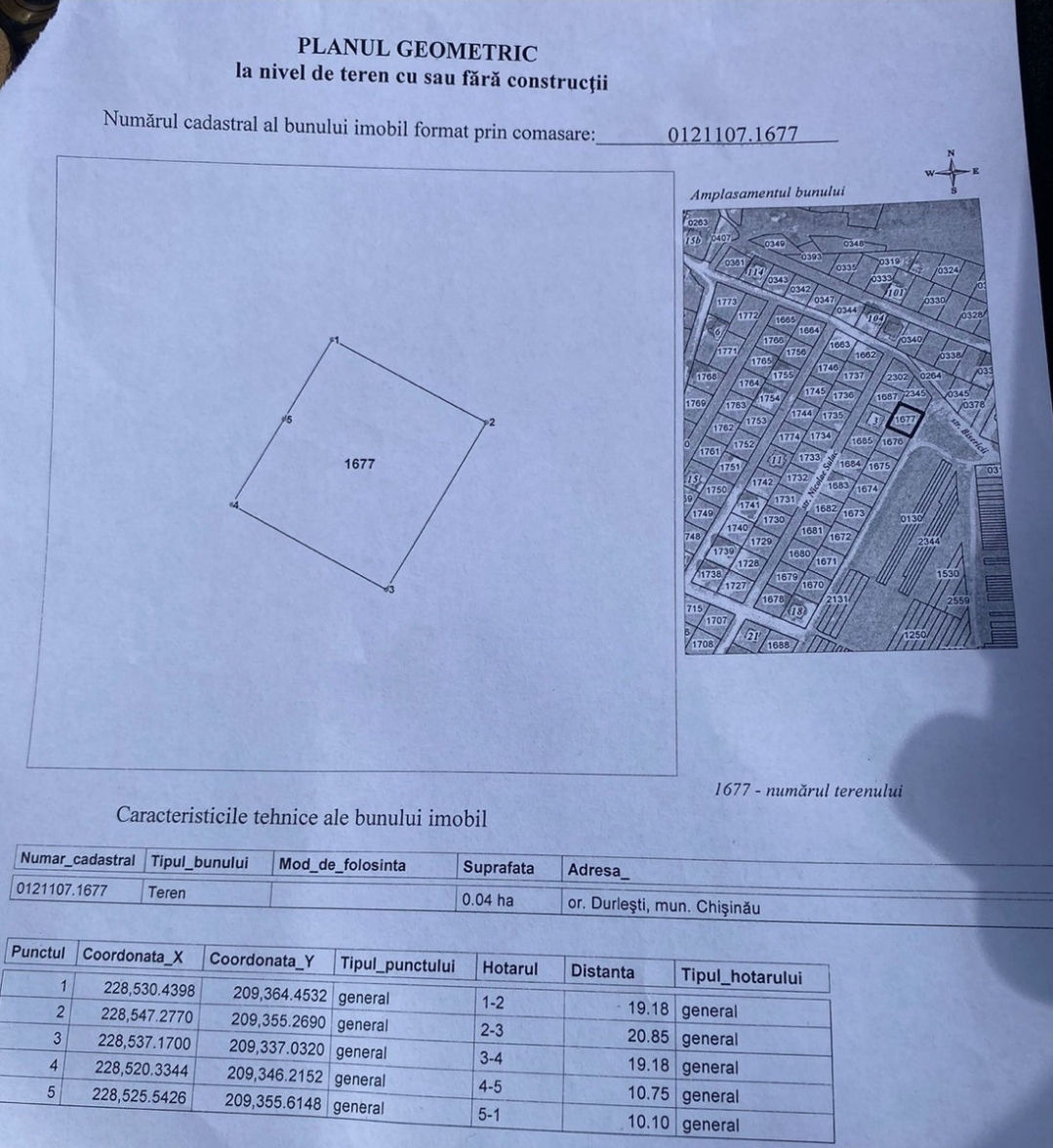 Lot pentru constructii!Durlesti str Ciresului.Участок под строительство 4 сотки