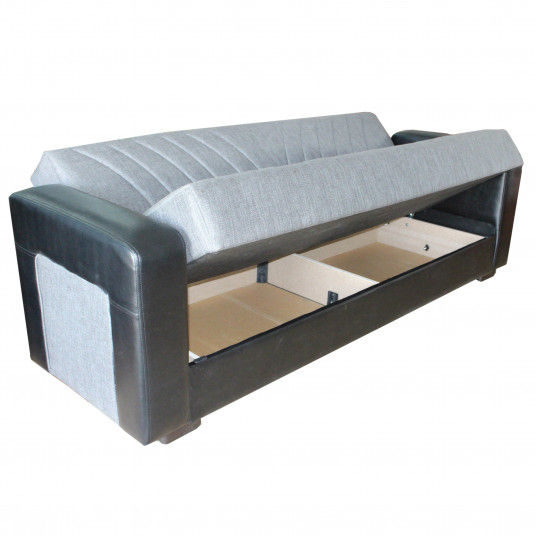 Canapea extensibila cu lada depozitare Medeea Modella grinegru 215 x 80 ...