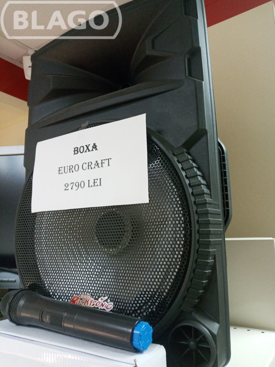 Boxa cu acumulator ,,Eucraft '',2 microfoane , bluetooth, usb, cu ...