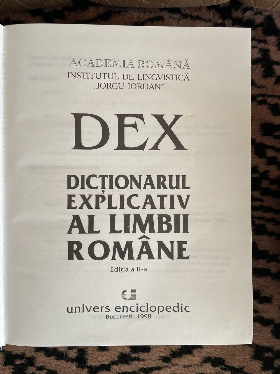 DEX Dictionar Explicativ al Limbii Romane