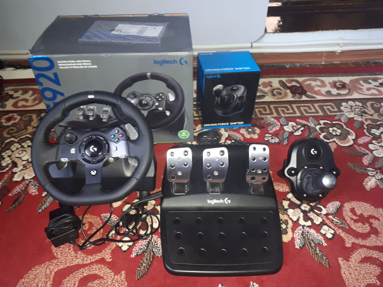 Volan Logitech g920+schimbător+ambele cutii