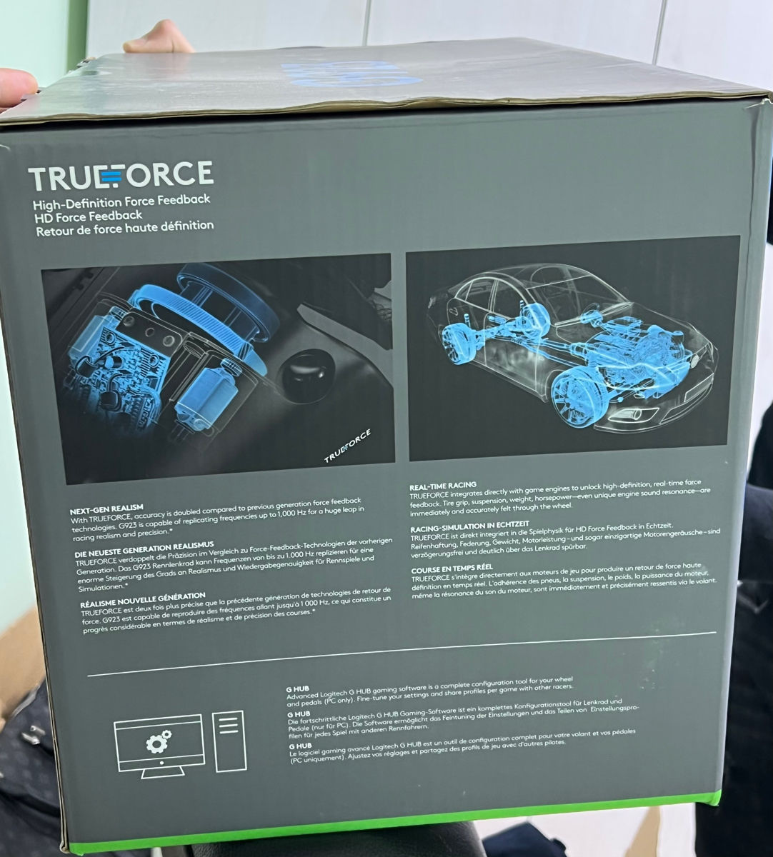 Wheel Logitech Driving Force Racing G923, for Xbox, 900 degree, Pedals ...