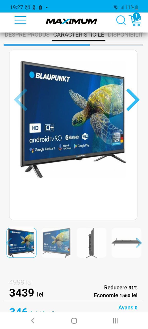 Vînd Smart TV wifi 82 cm
