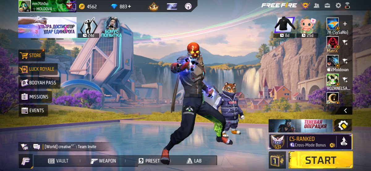 Vând cont Free Fire Veteran