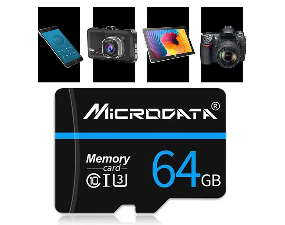 Карта памяти Microdata 64GB Class 10 + SD адаптер SDHC