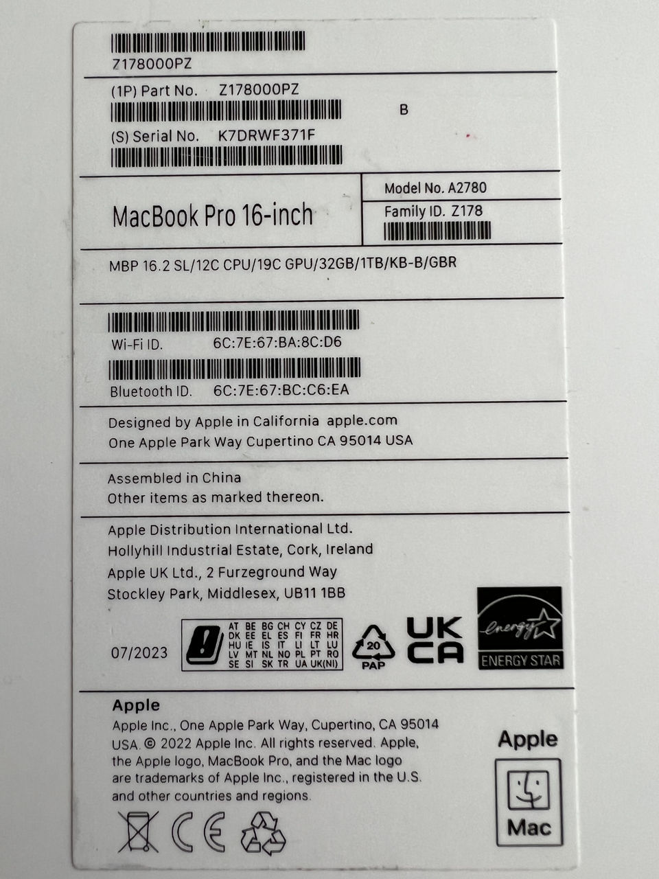 Apple MacBook Pro 16 model: A2780 /М2 Pro/32GB/1000GB/ цвет Silver 2023 ...