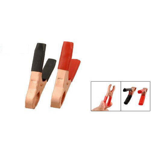 Black Red durable copper plated metal battery clips alligator clamps 30A