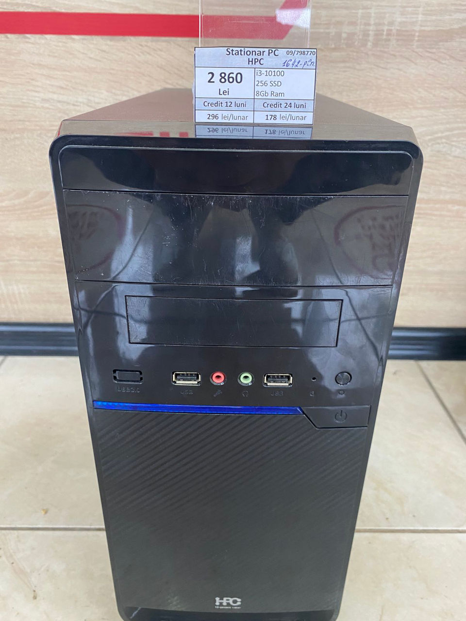 STATIONAR PC HPC (I3-10100/256SSD/8GB RAM/UHD Graphics630) 2860 LEI