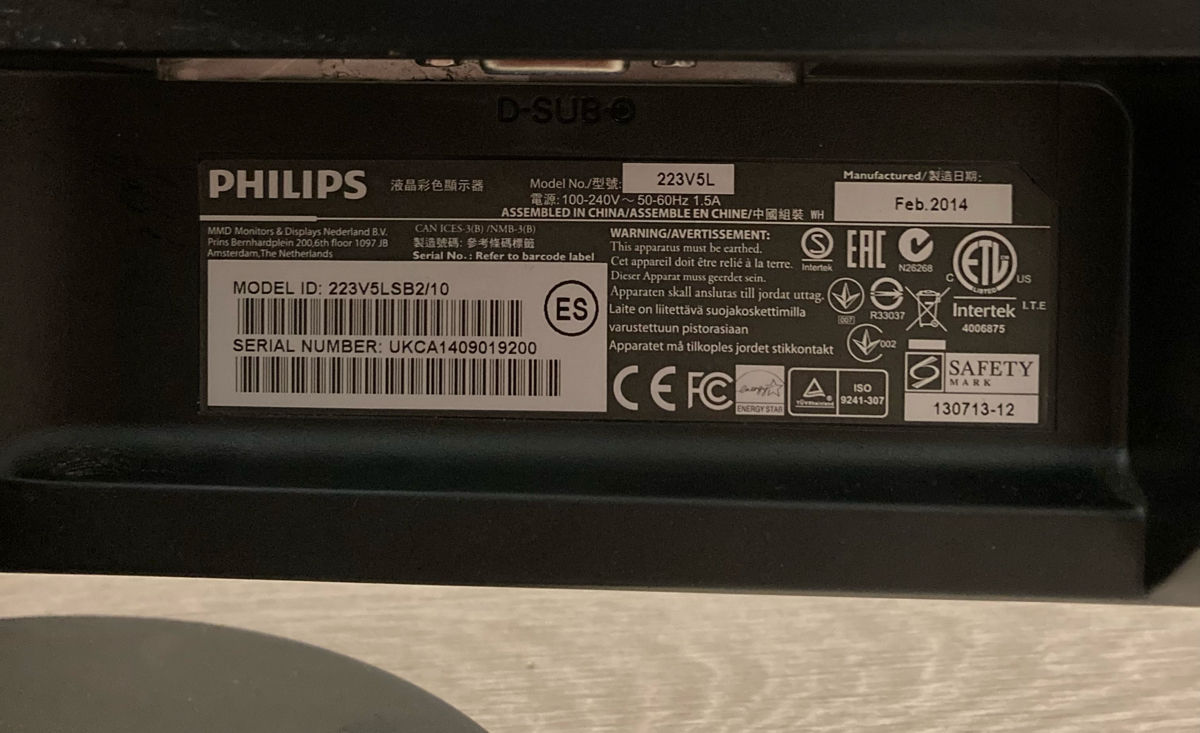 21,5 Philips 223V