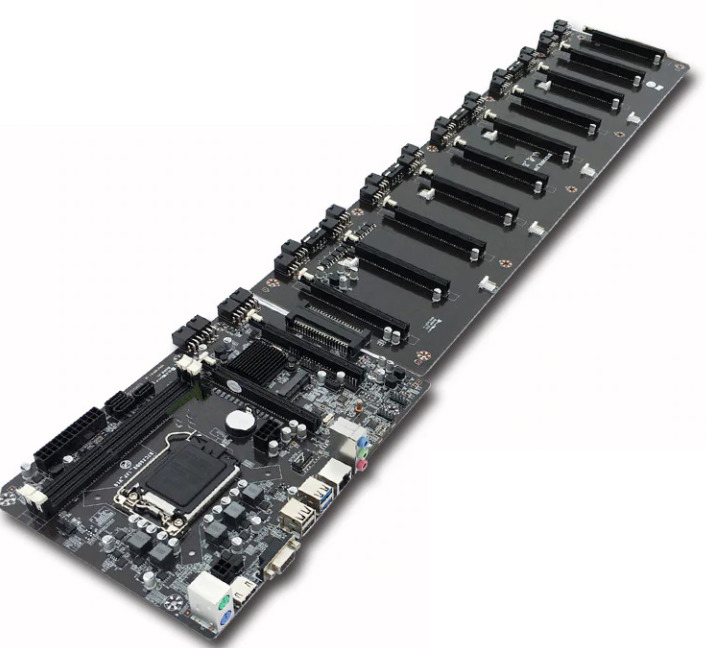 Riserless Motherboard на 12 видеокарт B250 LGA1151