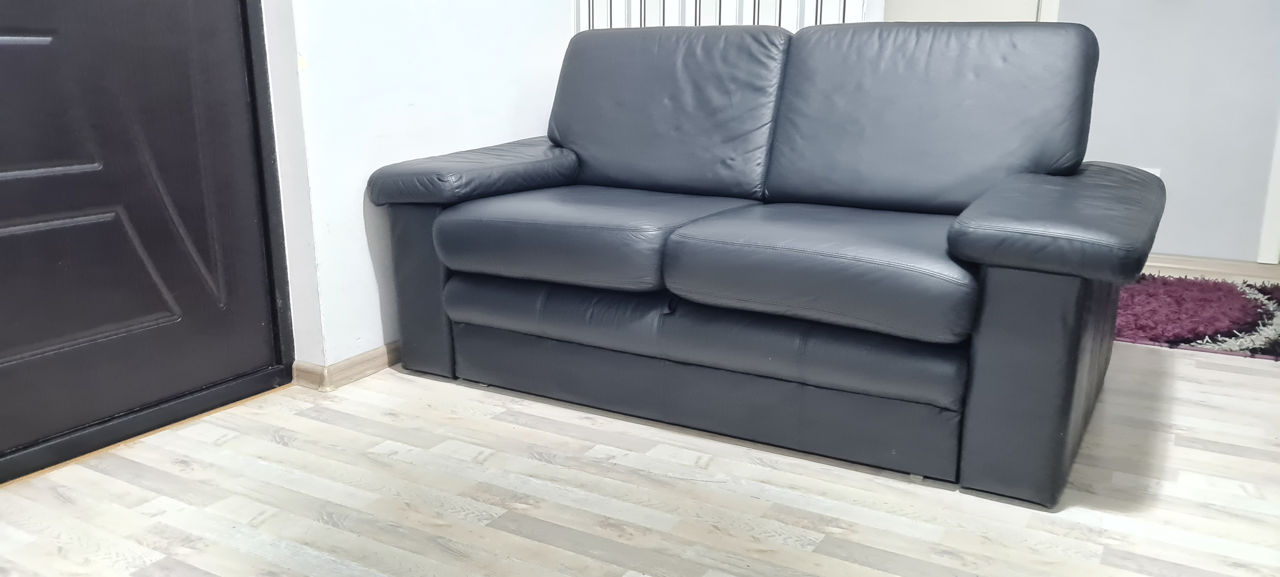 Canapea de piele naturala cu functie de dormit