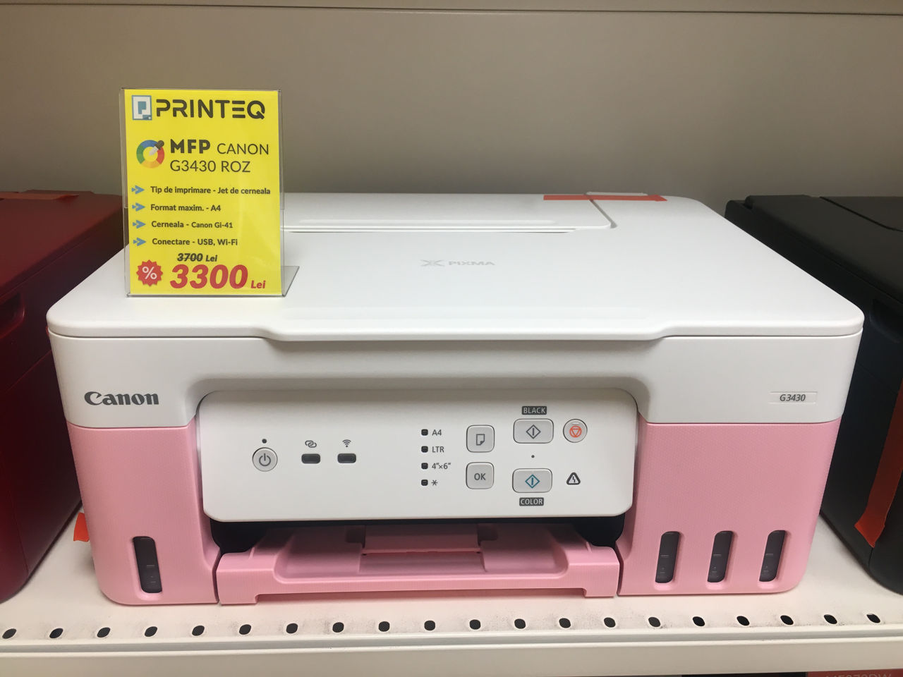 Printer Color Multifuncțional Canon G3430 Roz cu Wi-Fi - Nou!