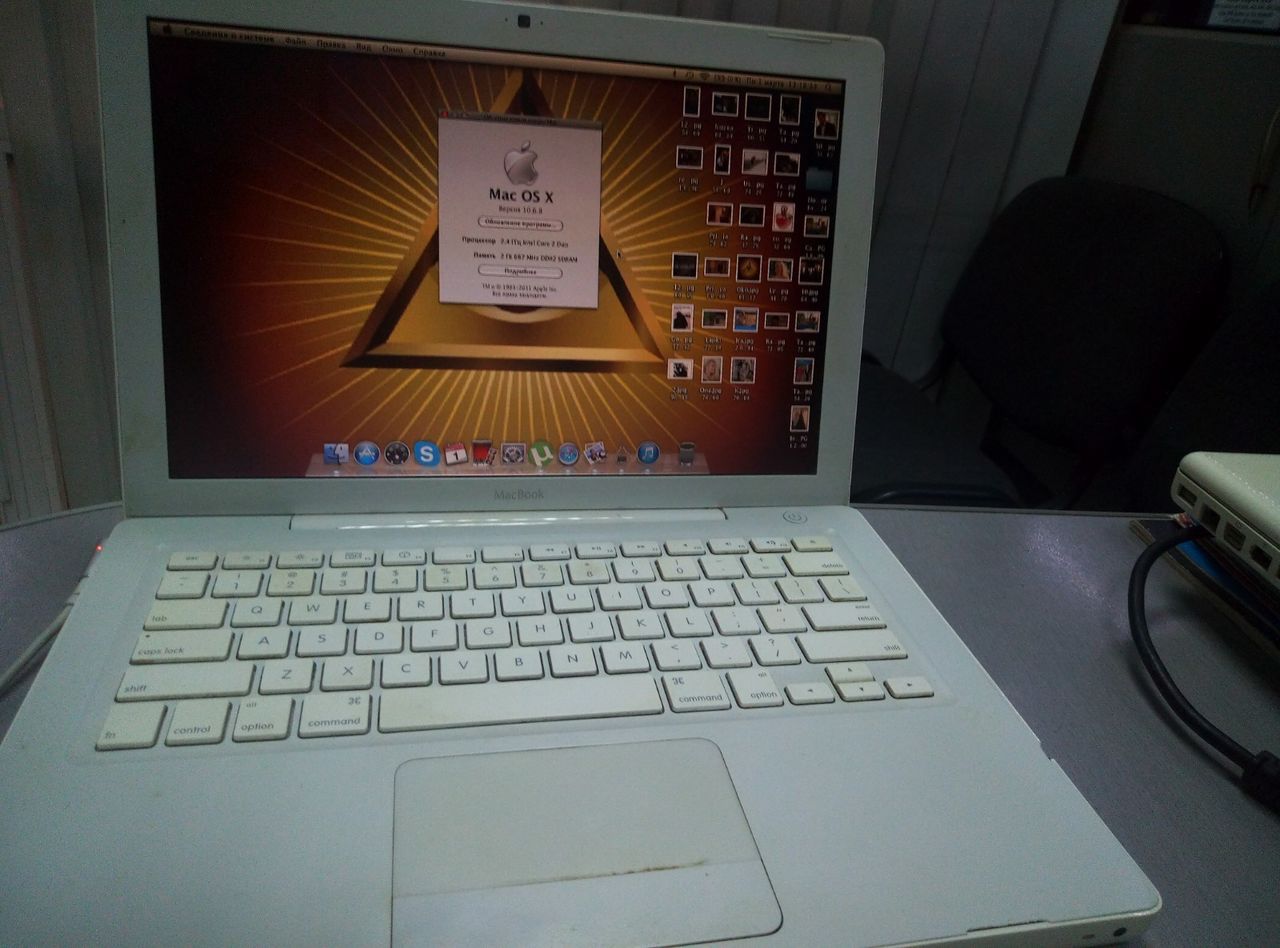 Macbook 4,1 -intel core2duo 2,4ghz, ram 2gb, hdd 320gb, рабочее ...