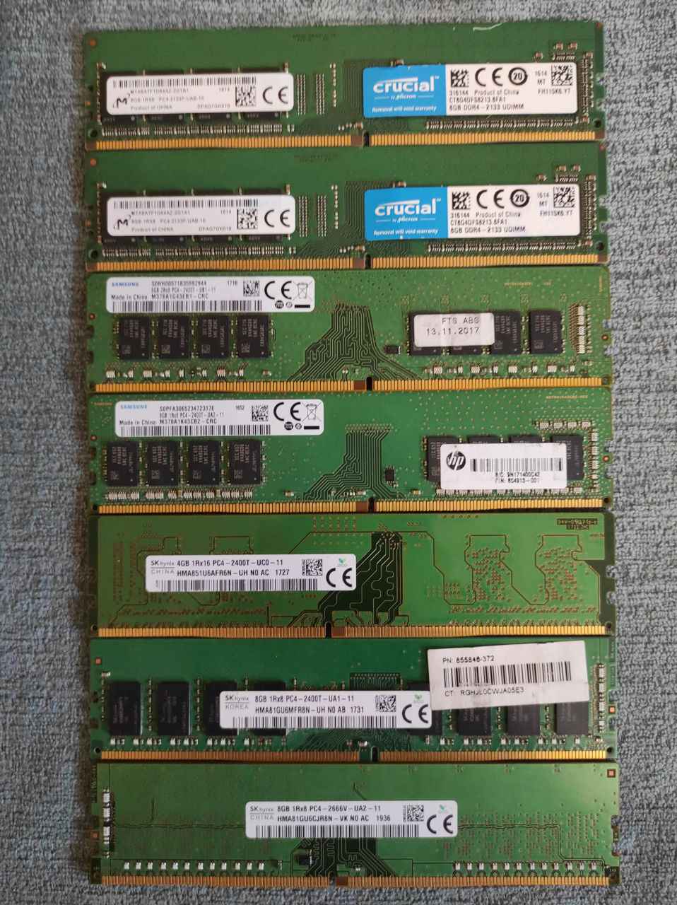 ddr4-2400mhz 32gb, ddr4-3200mhz 16gb, ddr4 8gb