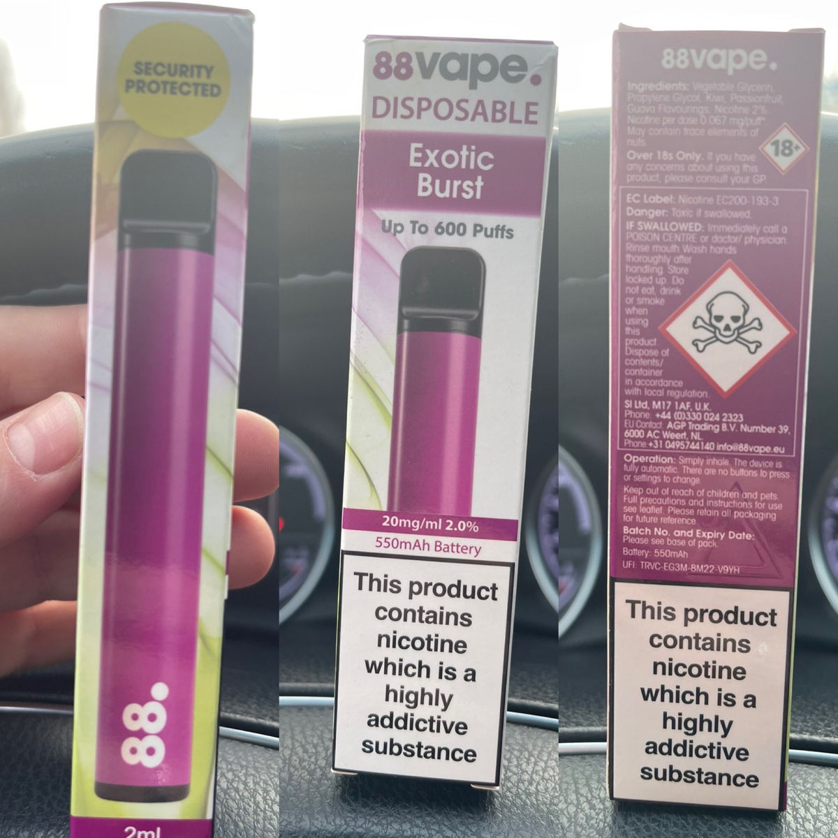 88 vape.disposable 2% Nicotine up to 600 puffs original 100% (Anglia ...