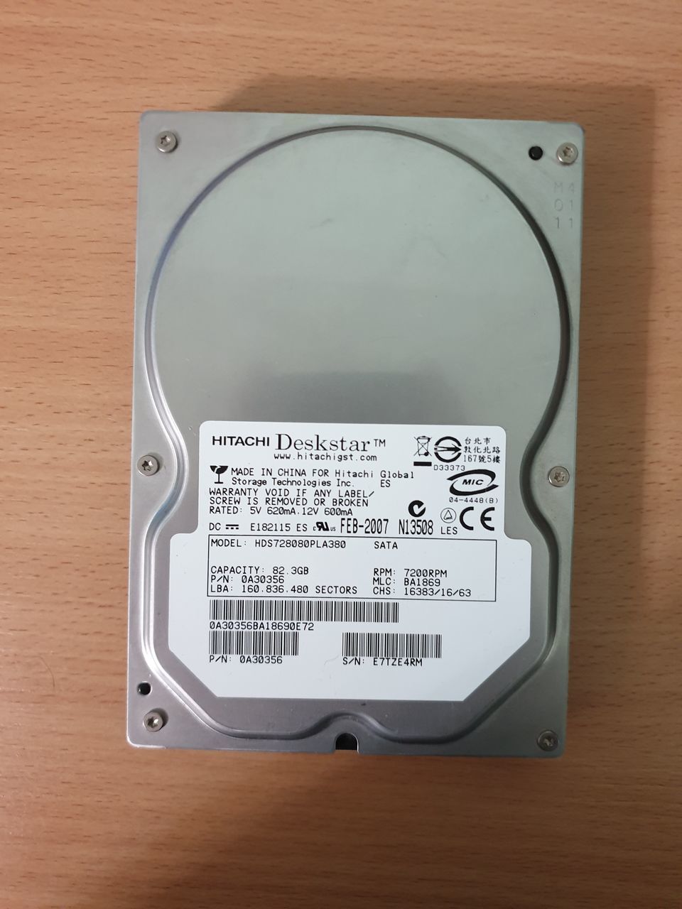 HDD Hitachi Deskstar 82.3gb SATA