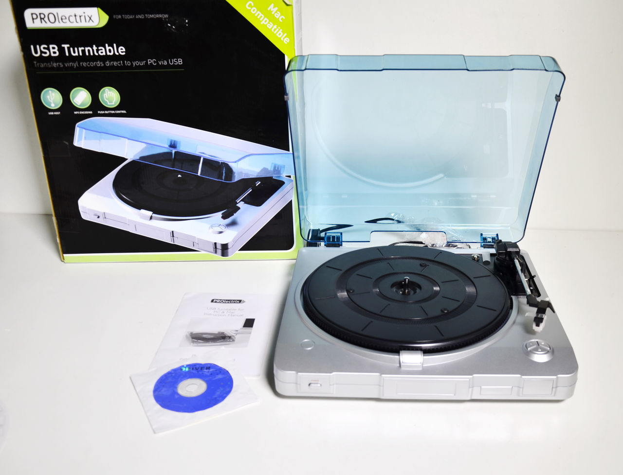 Prolectrix usb turntable - 2-х скоростной проигрыватель винила с usb ...