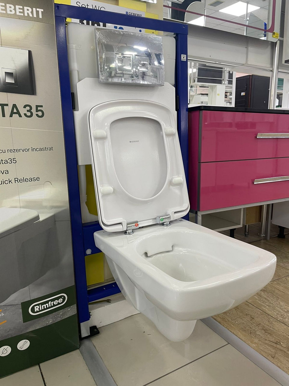 Set WC suspendat Geberit Delta 35+Instalatie+Buton