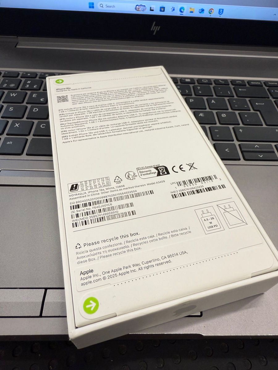 Iphone 16E 128gb White Sigilat Original Garantie Apple