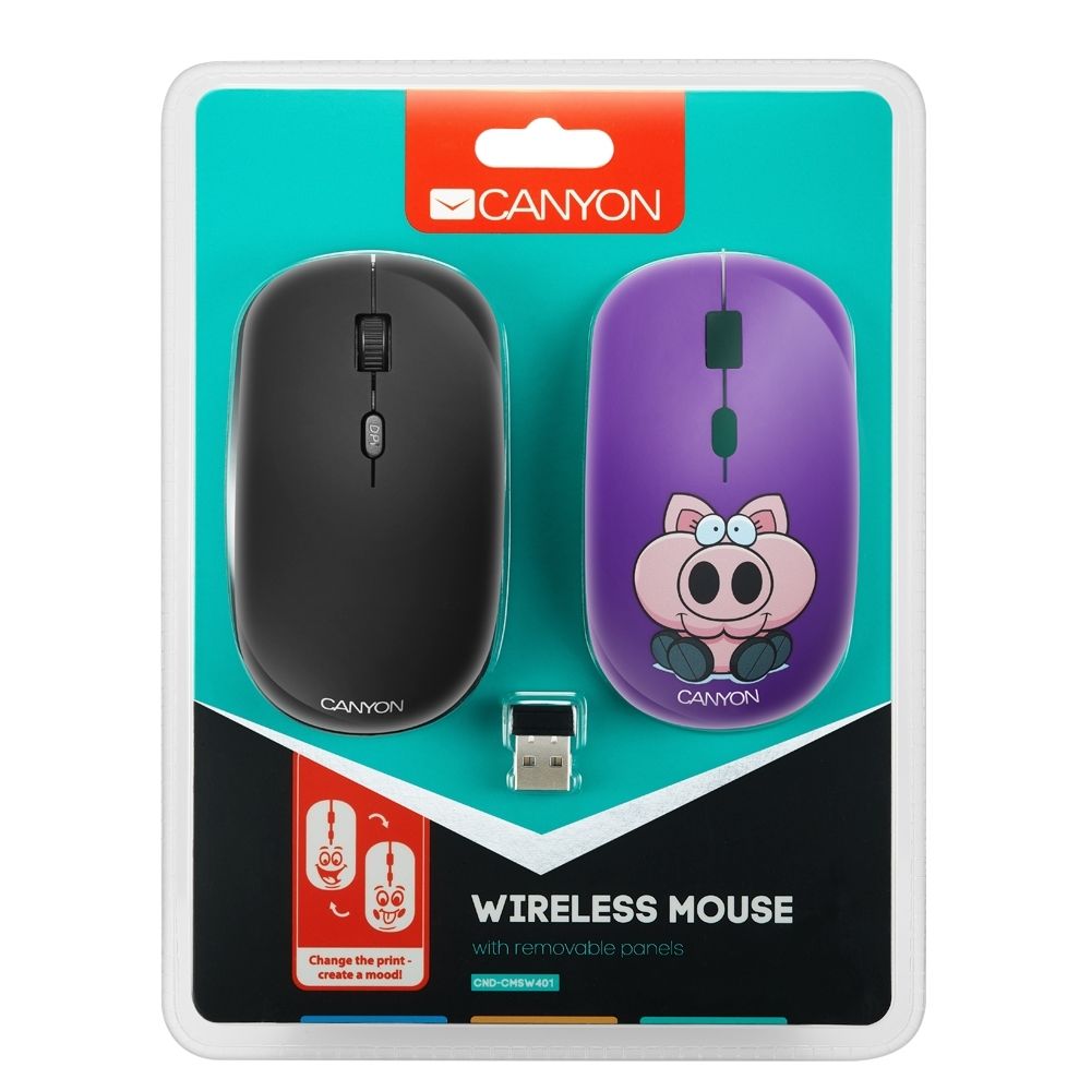 Wireless Mouse Canyon CND-CMSW401PB, Optical, 800-1600dpi, 4 buttons ...