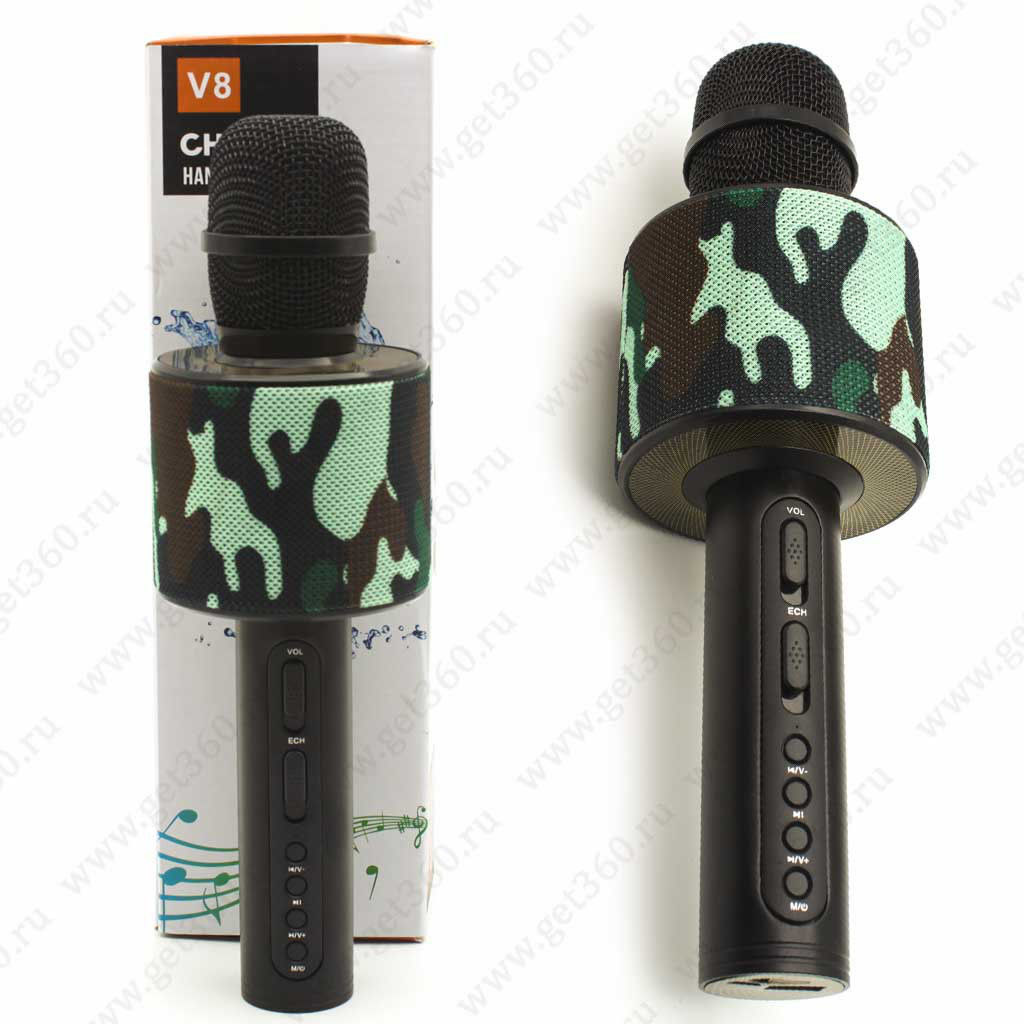 Микрофон-колонка V8 новый
