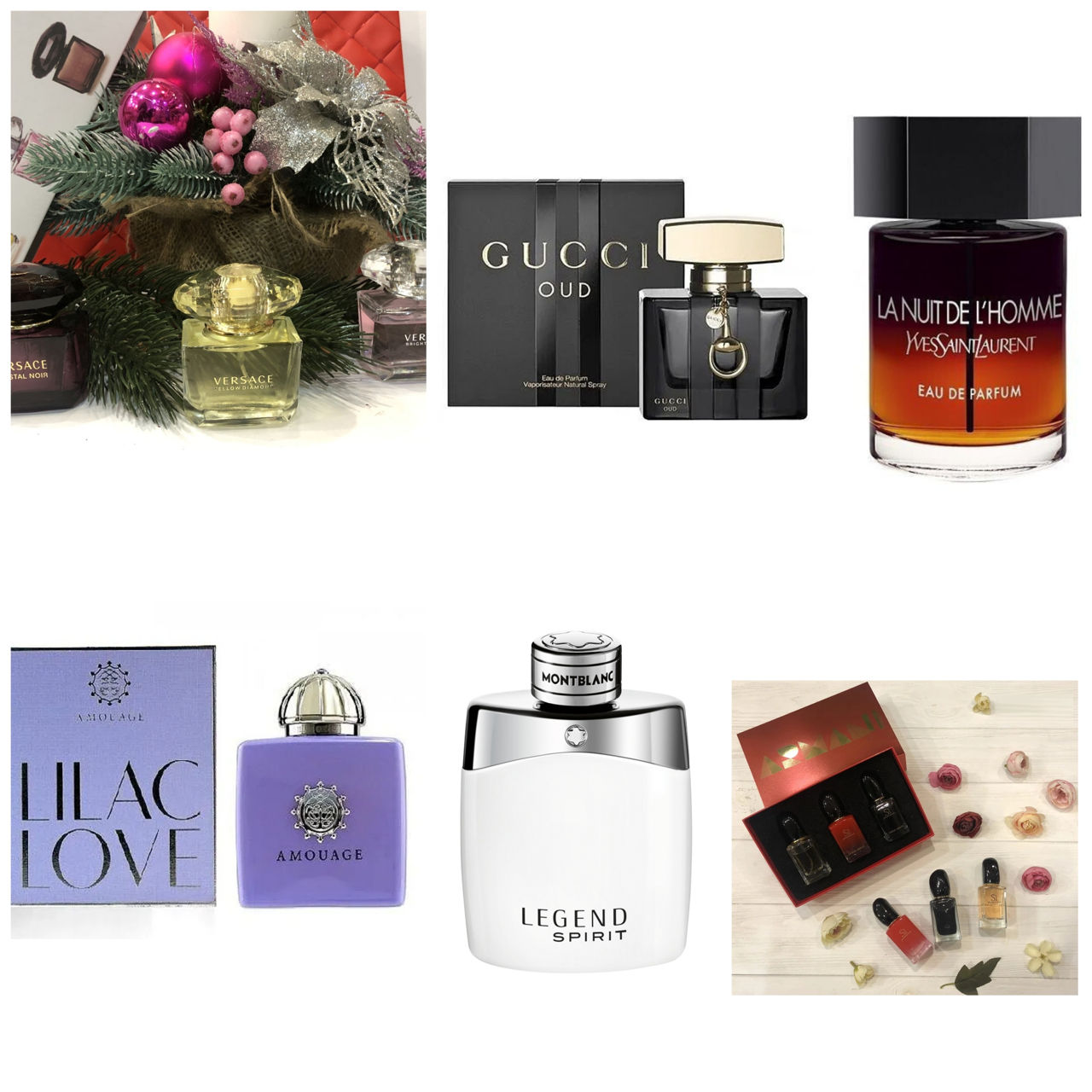 Gucci, YSL, Amouage. Парфюмированные наборы Versace, Armani.