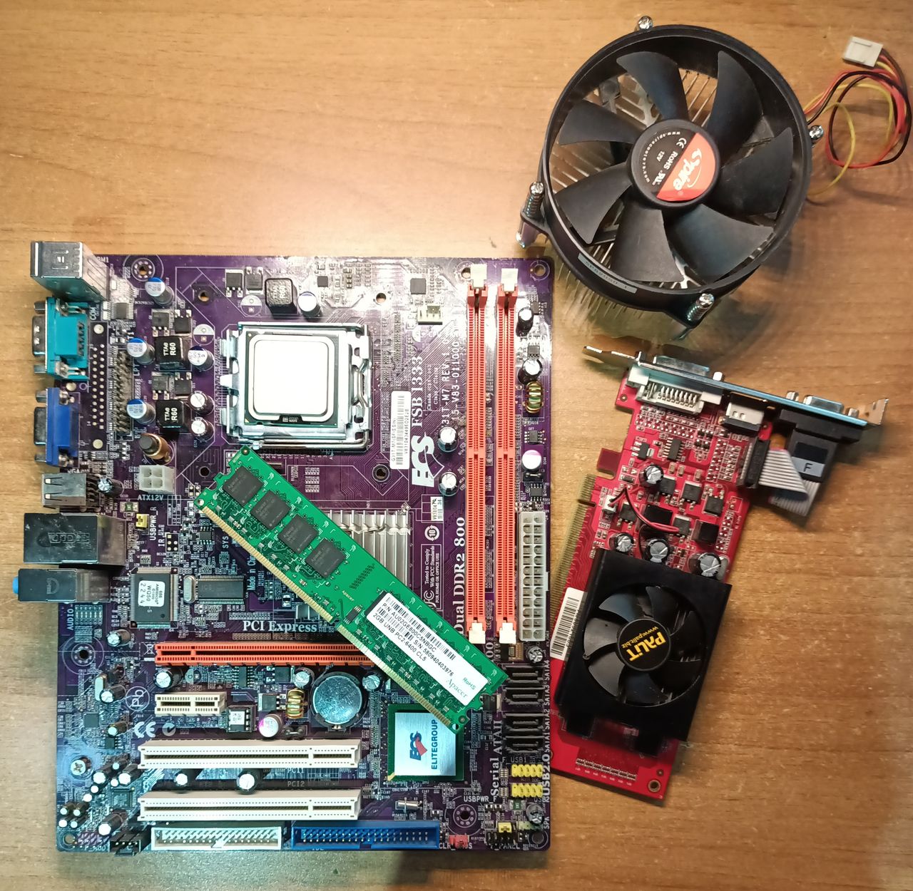 Procesor+Placă video+memorie ram nouă+placa mama+cooler