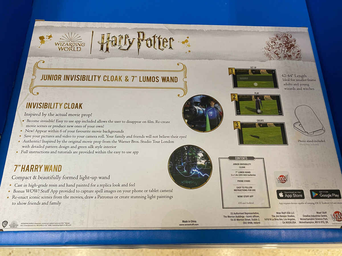 плащ-невидимка Гарри Поттера и палочка Lumos 18 см