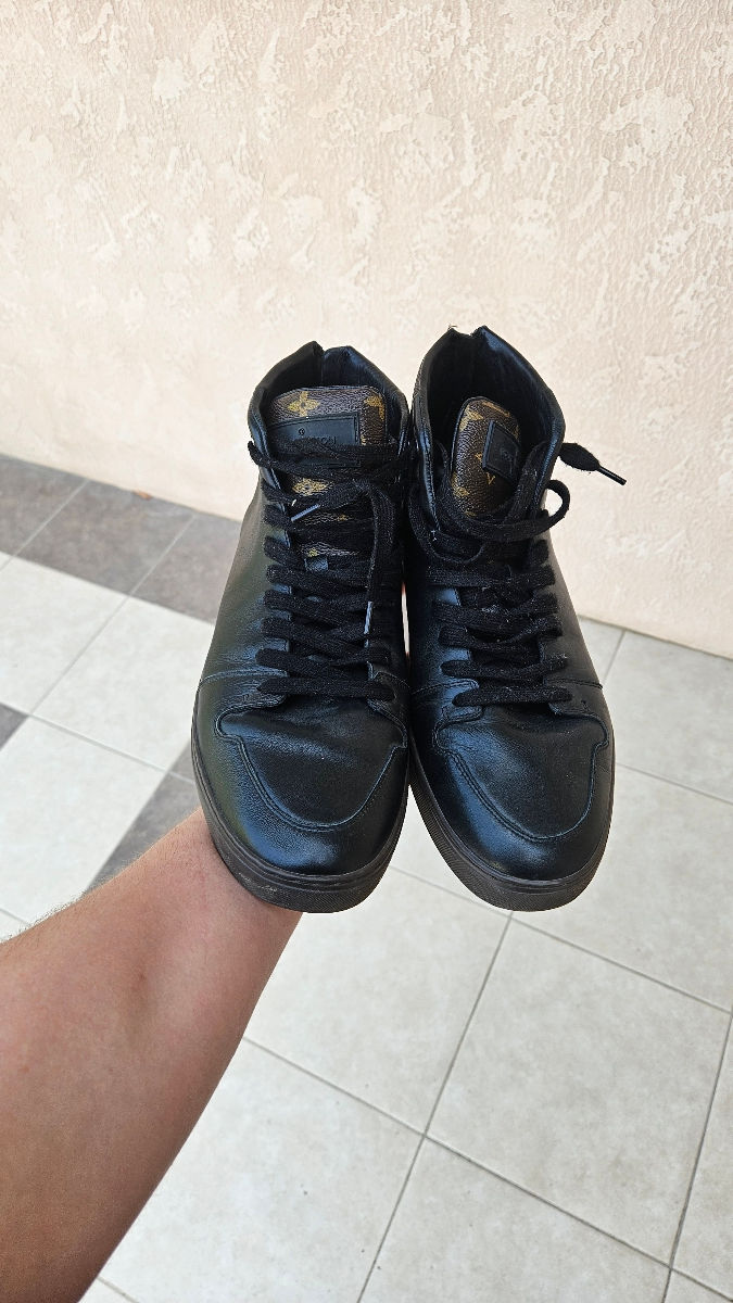 Louis Vuitton Black and Brown High-Top Sneakers