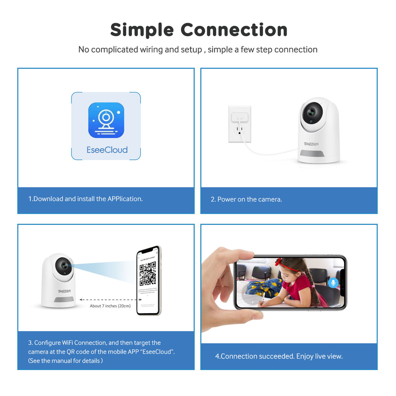TMEZON MZ-Y01 Smart Security Camera 3MP PTZ 360 IR 1080P WiFi