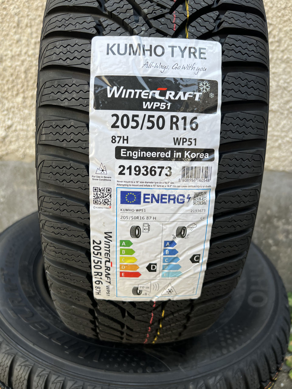 205/50 R16 Kumho Wintercraft WP51/ Доставка, livrare toata Moldova 2022
