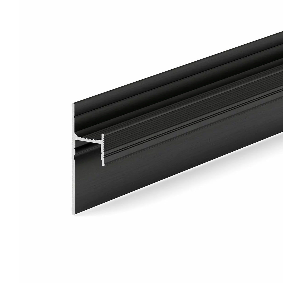 Plinta de montaj ascuns cu iluminare de fundal LED neagra Aspl130B PP ...