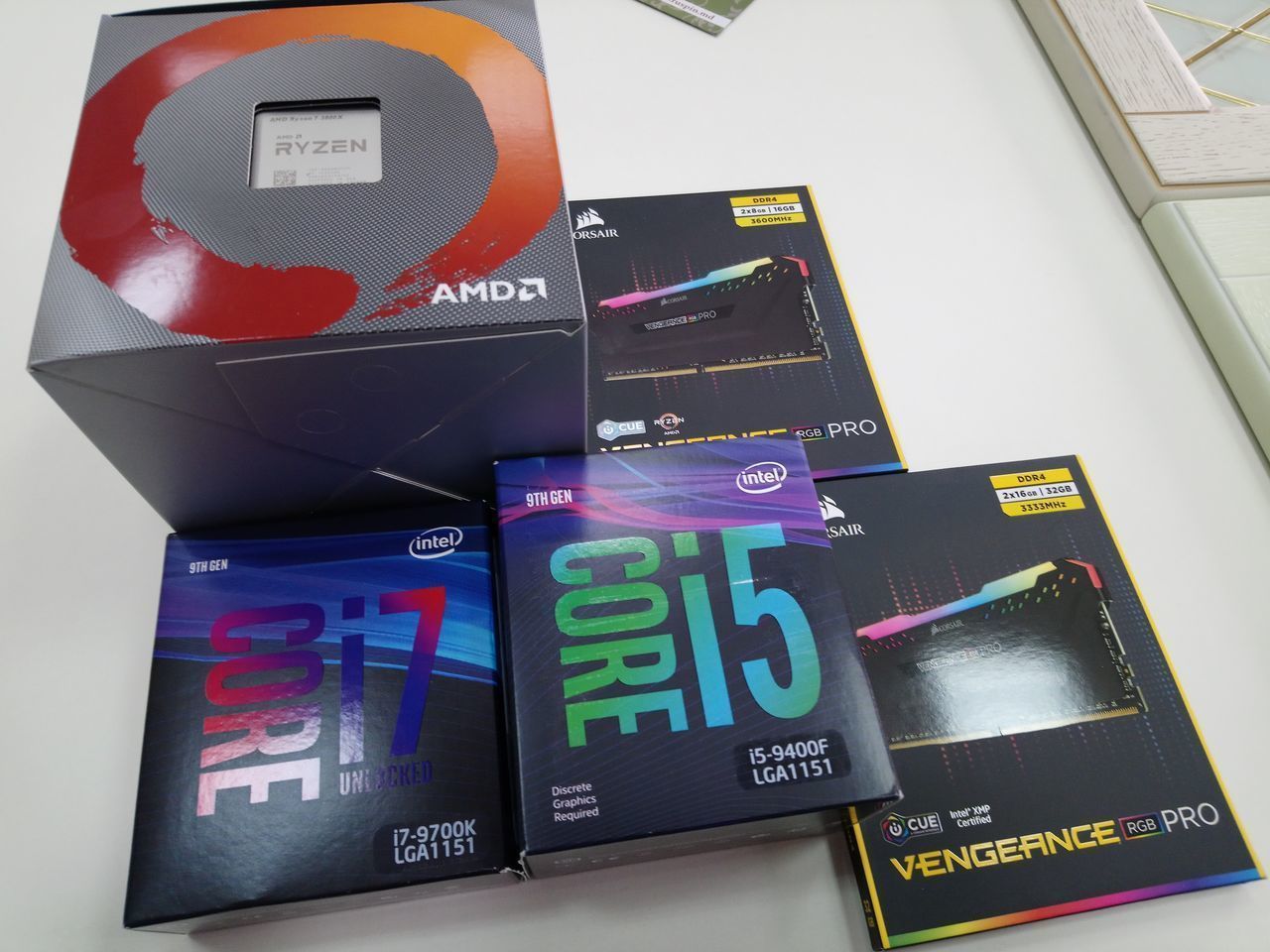 Ryzen 9 3900X, 3800X, 3700X, 3600X, Intel i5-9600k , i5-9400f, Intel i7 ...
