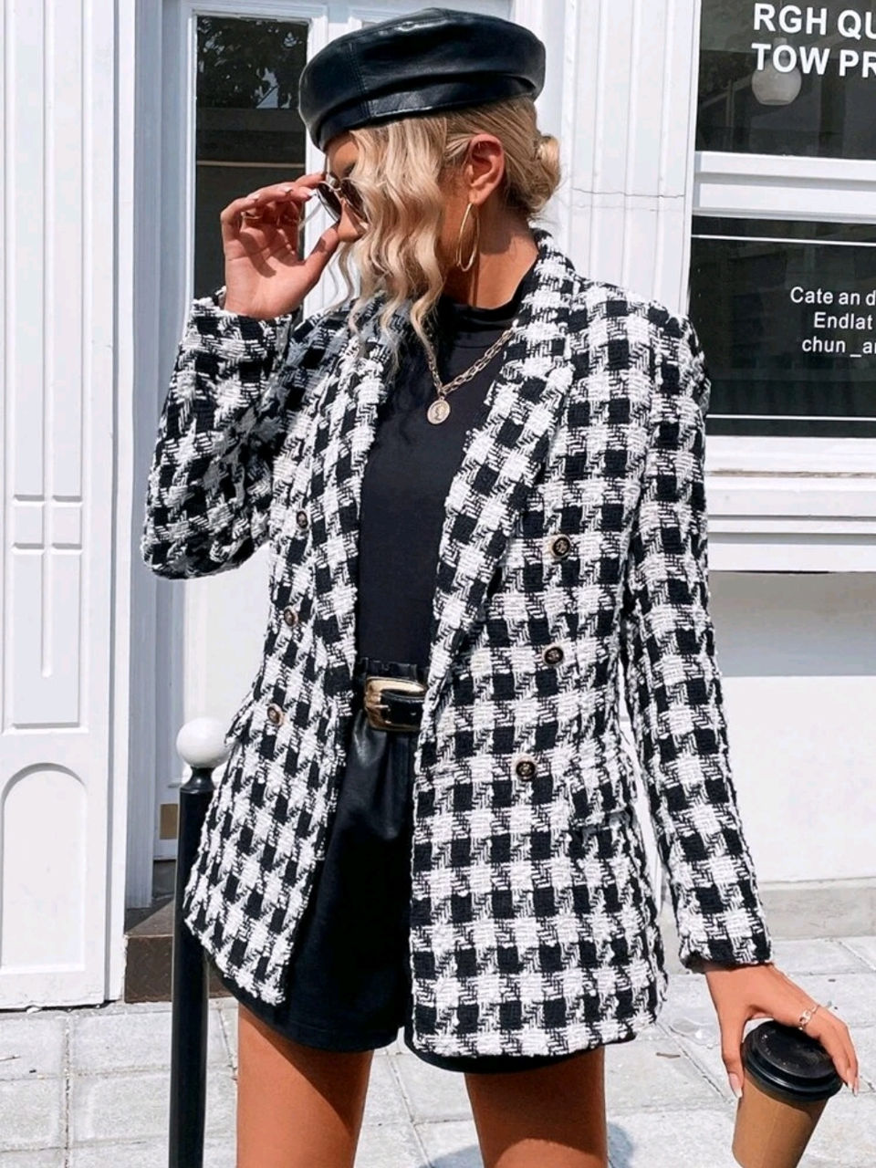 Клетчатый жакет, стиль Chanel