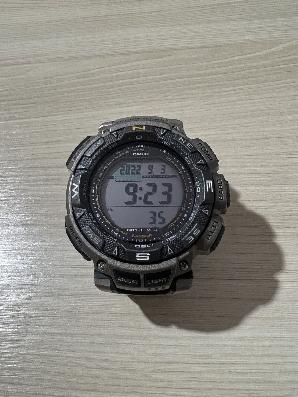 Casio Men's PAG240T-7CR Pathfinder Triple-Sensor Stainless Steel Watch ...