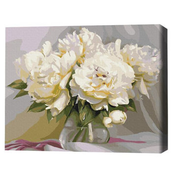 Tablou pe numere BrushMe BS51373FC 40*50 сm (fără cutie) Tandrețea rafinată a bujorilor cumpăra ...