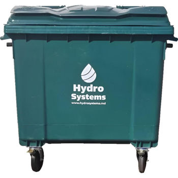 Coș de gunoi Hydro S Tomberon cu roti si capac, 1100 L, verde 8001202 ...