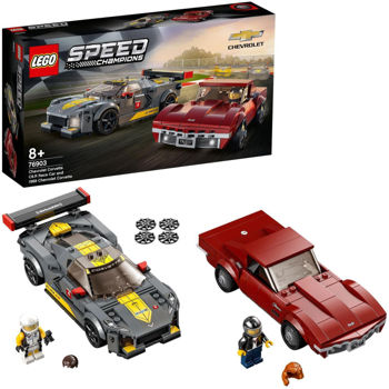 Set de construcție Lego 76903 Chevrolet Corvette C8.R Race Car and 1969 ...