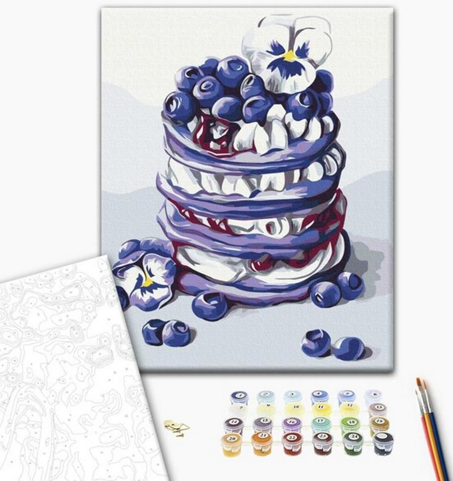 Tablou pe numere BrushMe BS53589FC 40x50 сm (fără cutie) Clatite cu afine cumpăra la preț mic în ...