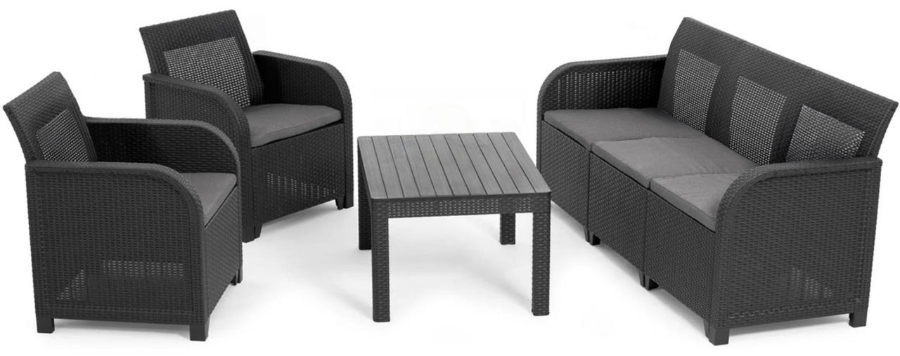 Set mobilier de grădină Keter Rosalie Set With Orlando Table Graphite ...