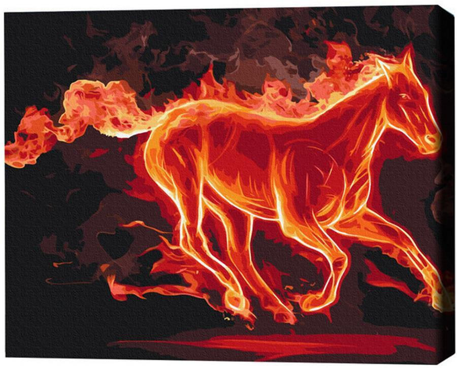 Tablou pe numere BrushMe BS51698 40x50 сm (în cutie) Cal de foc cumpăra ...
