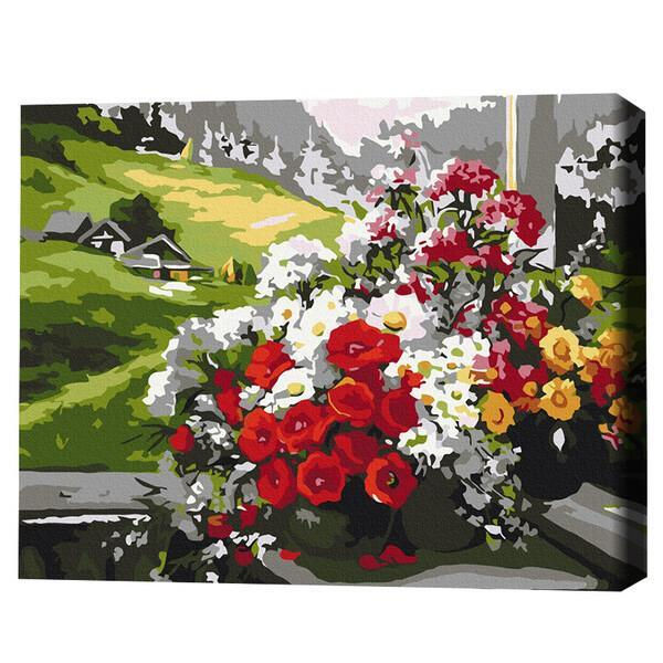 Tablou pe numere BrushMe BS9500FC 40*50 сm (fără cutie) Flori pe geam cumpăra la preț mic în ...