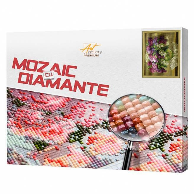 Tablou pe numere Art Gallery QB202851 Mozaic cu diamante patrate Buchet de liliac mare 40x50cm ...