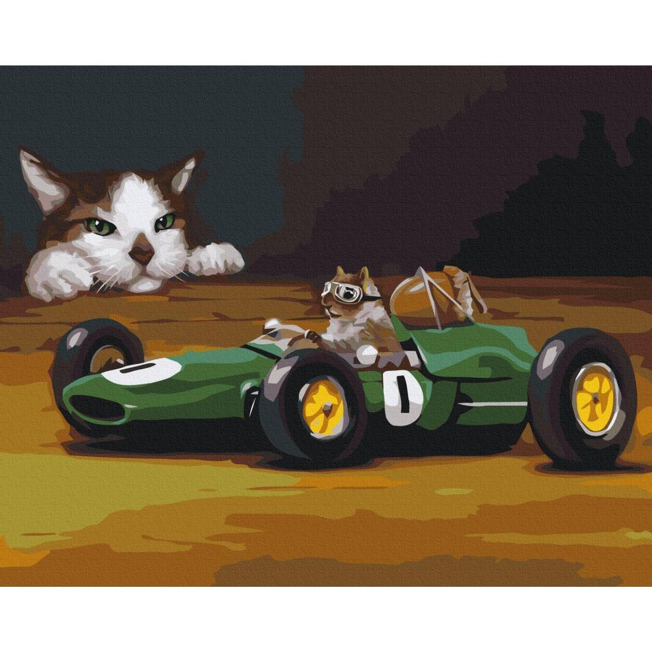 Tablou pe numere BrushMe BS53478 40*50 cm (în cutie) Mașina neastâmpărată cumpăra la preț mic în ...