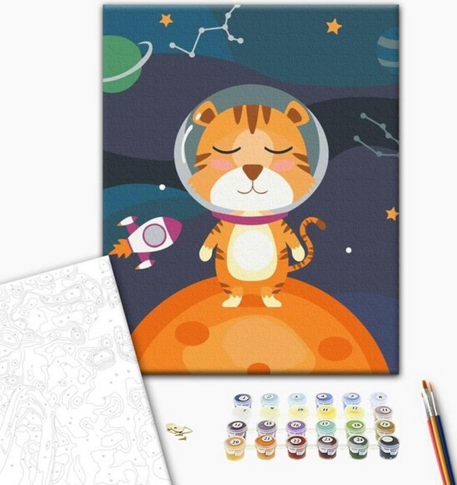 Tablou pe numere BrushMe KBS0102FC 30x40 сm (fără cutie) Micul tigru ...