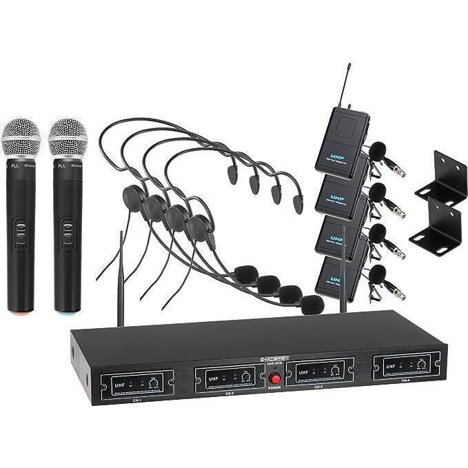 Microfon MCGREY UHF-2V4H Quad Radio Microphone Set 2x Microphone, 4 ...