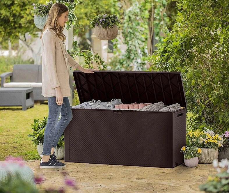 Cutie depozitare Keter Emily 270L Storage Box Brown (249719) cumpăra la ...