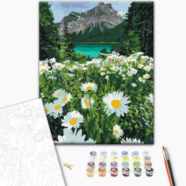 Tablou pe numere BrushMe BS29451FC 40*50 сm (fără cutie) Margarete la munte cumpăra la preț mic ...